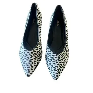 Clarks | Shoes | Clarks Black And White Dalmatianprint Low Heel Pumps ...